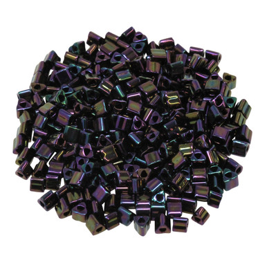 Size 8 Toho Triangle Seed Beads -- Metallic Purple Iris