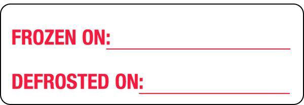 Food Rotation Label - FROSTED ON/DEFROSTED ON - REMOVABLE - 17 x 51mm ...
