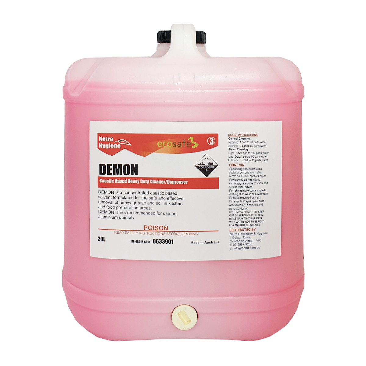DEMON - Heavy Duty Degreaser Caustic Based 20L - Netra Hospitality ...