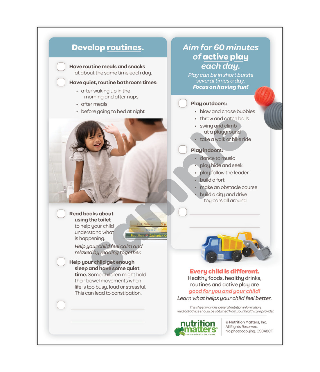Ways to Prevent Constipation Interactive Sheet - Nutrition Matters