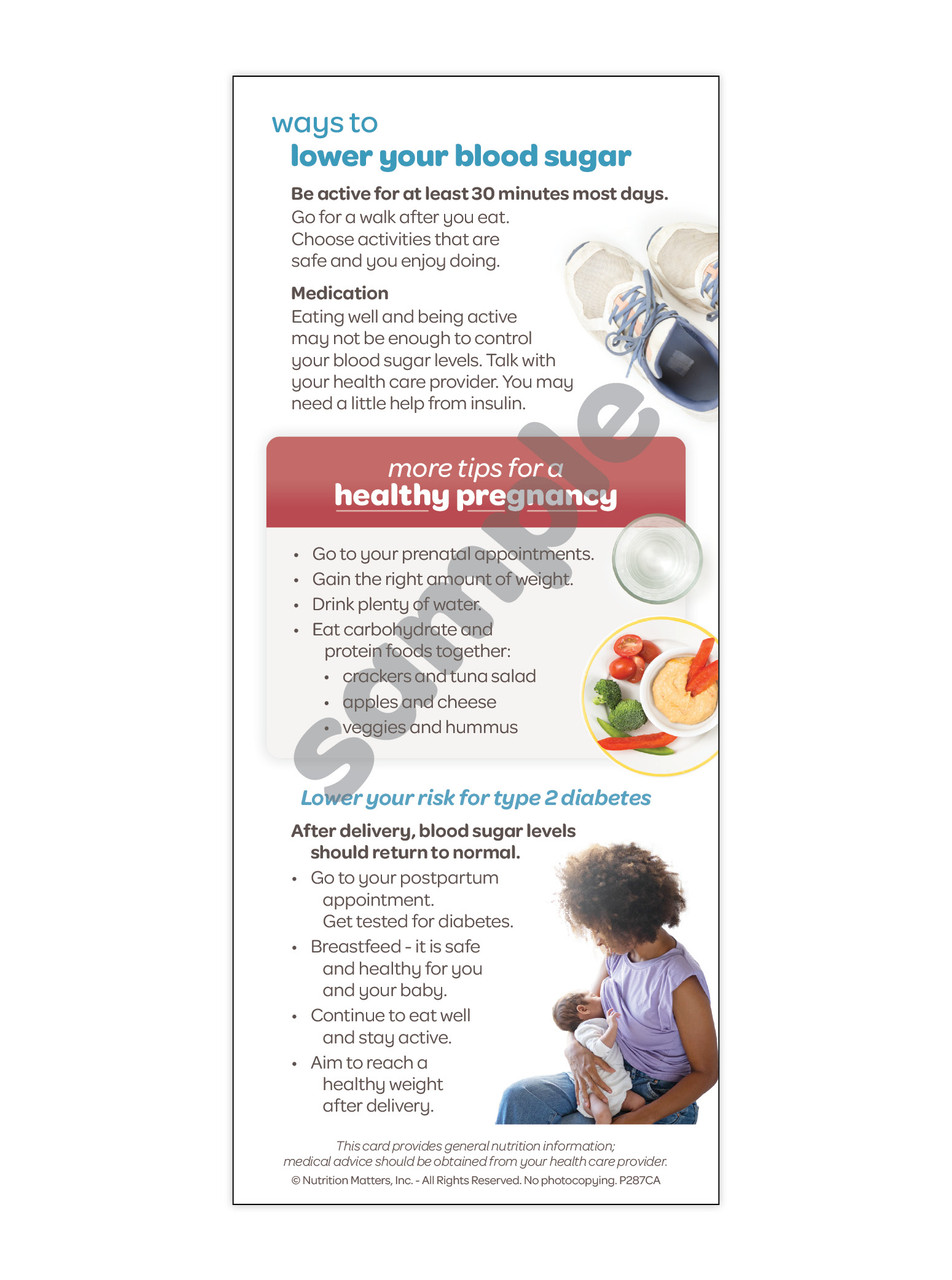 Gestational Diabetes Card - Nutrition Matters