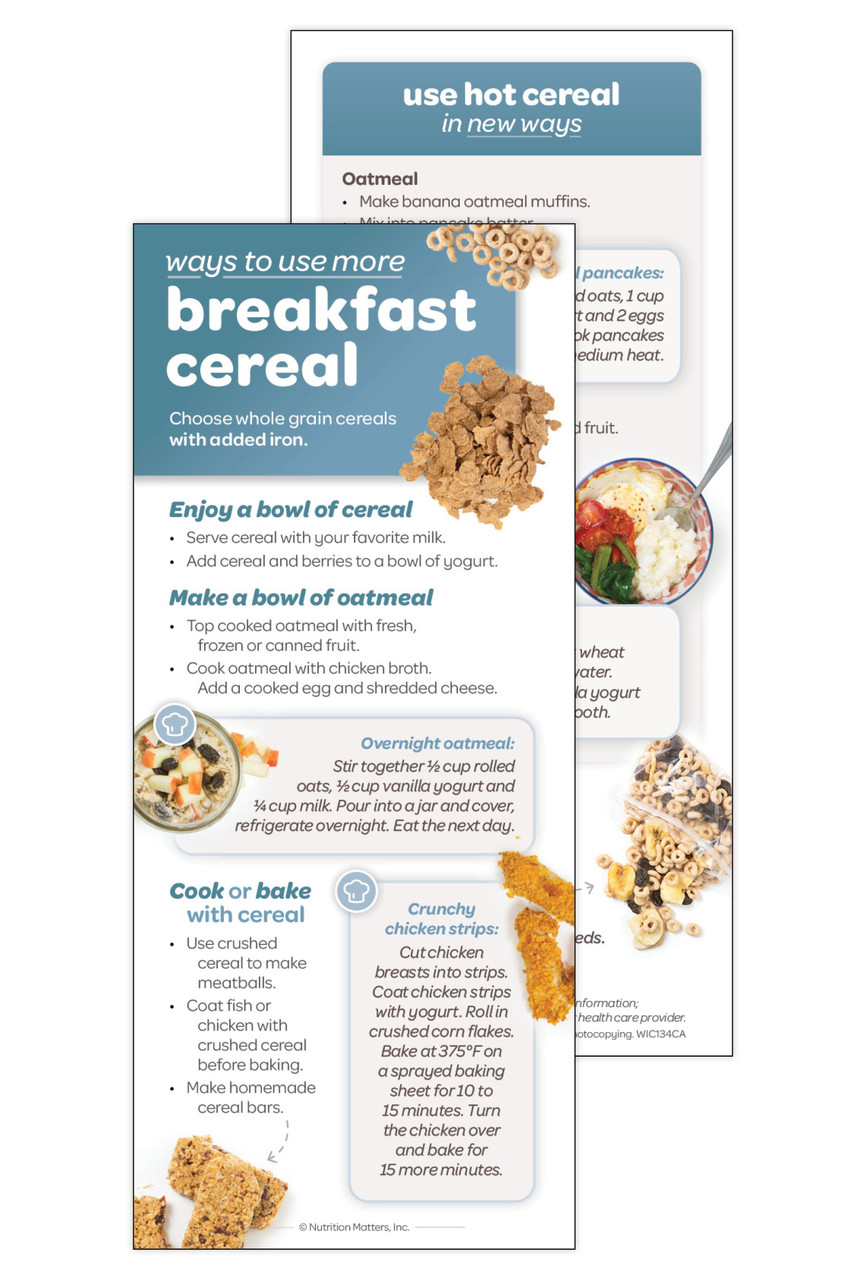 Set of Ways to Use More WIC Foods Cards - Nutrition Matters