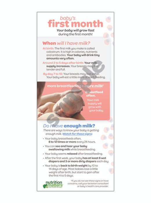 Breastfed Baby's First Month Card - Nutrition Matters