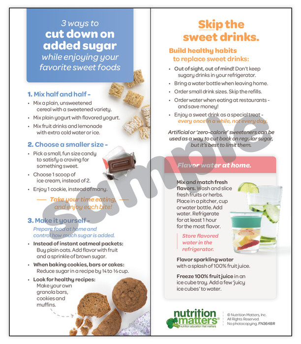 Simple Ways to Eat Less Sugar Brochure - Nutrition Matters