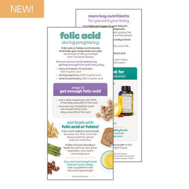 Folic Acid During Pregnancy Card - Nutrition Matters