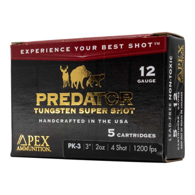 Apex Predator 12ga 3" 2oz #4 Tungsten Super Shot 5rd PK32#457681 ...