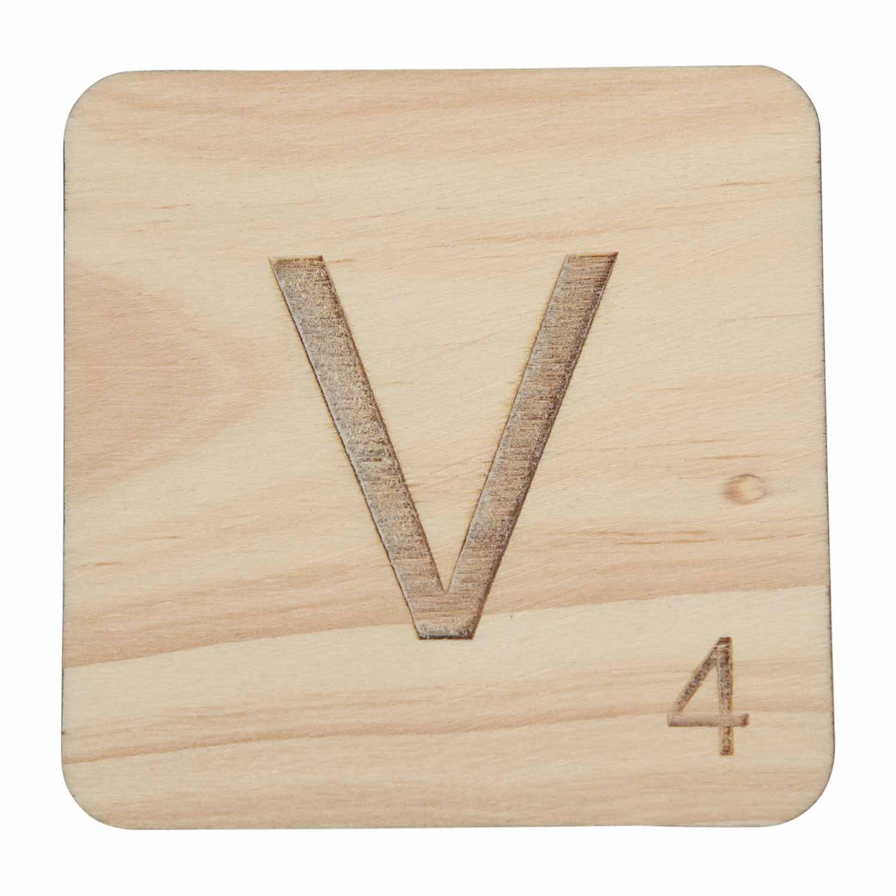 WSLV 10pc Wooden Scrabble Letter V - Bali Trading Wholesale