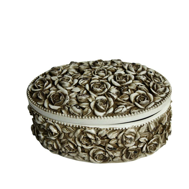 JBOX01 Rustic Roses Oval Jewelry Box