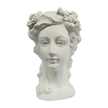 14936LA584 Large White Polyresin Female Bust Planter - Bali Trading ...