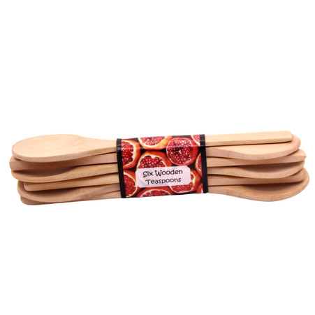 WSBS1 6pc Wooden Spoon Bundle - Pomegranates - Bali Trading Wholesale