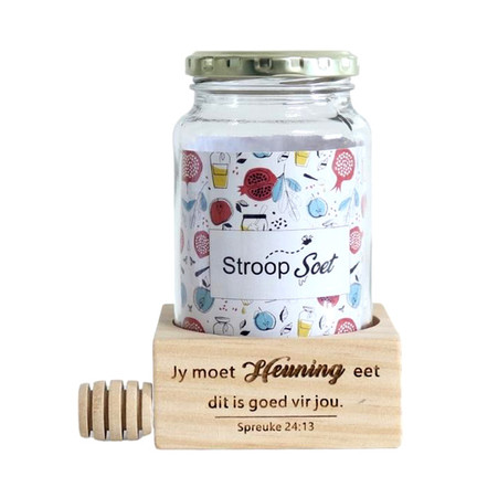 HJAR8 Glass Honey Jar - Spreuke 24:13 - Bali Trading Wholesale