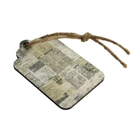 WTAG8 Gift Wrap Tag - Newspaper - Bali Trading Wholesale