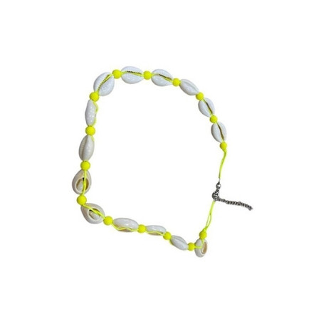 NECK02 Necklace - Bright Yellow String And Shells - Bali Trading Wholesale