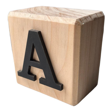 BLOCKBA Black Handcrafted Letter Block A - Bali Trading Wholesale