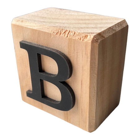 BLOCKBB Black Handcrafted Letter Block B - Bali Trading Wholesale