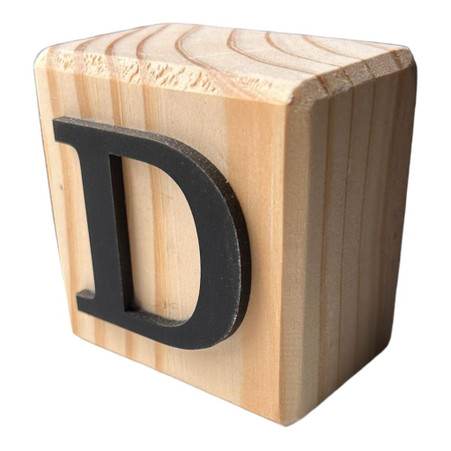 BLOCKBD Black Handcrafted Letter Block D - Bali Trading Wholesale