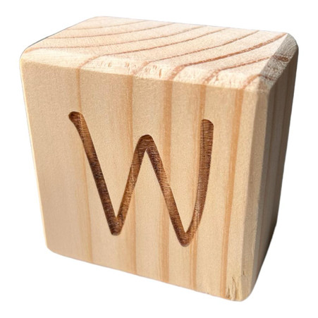 BLOCKEW Engraved Handcrafted Letter Block W - Bali Trading Wholesale