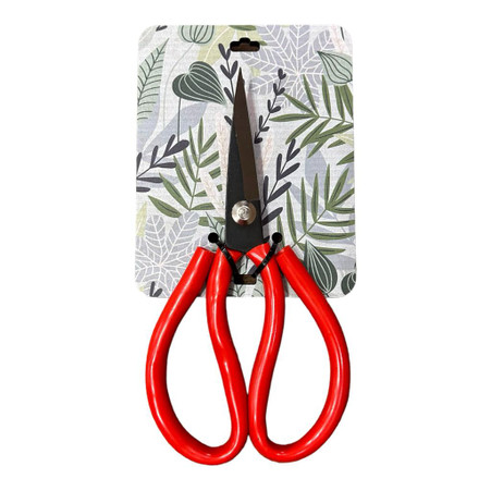 LSCI007 Large Red Handle Scissor Printed Wood Holder - Green Leaves ...