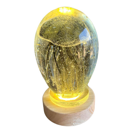 NDY80 Light Up Glass Ball - Stormy Heart