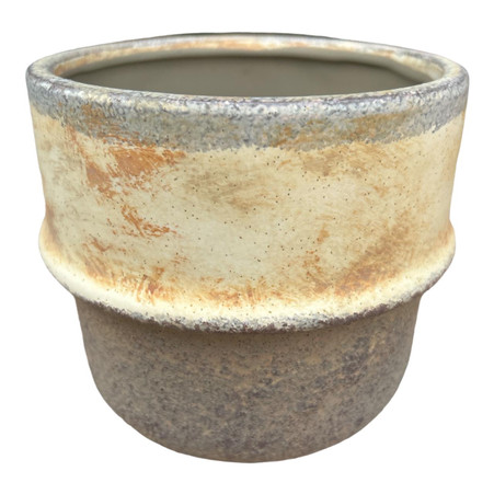 Y9133912 Ceramic Pot - Rustic Beige Colours - Bali Trading Wholesale