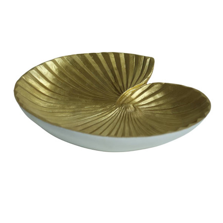 42095 Catch All Tray - Golden Scallop Shell - Bali Trading Wholesale