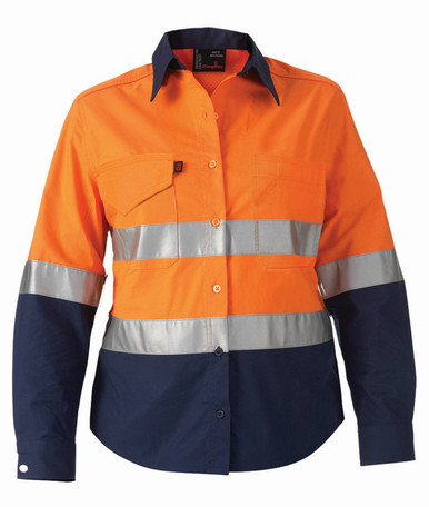 KingGee Workcool2 Womens Hi Vis Ref Spliced Shirt Long Sleeve - K44544 ...