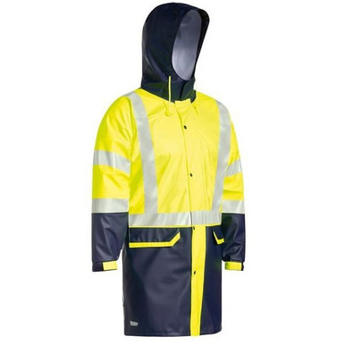 Bisley BJ6935HT Taped Two Tone HiVis Stretch PU Rain Coat - Kings Workwear