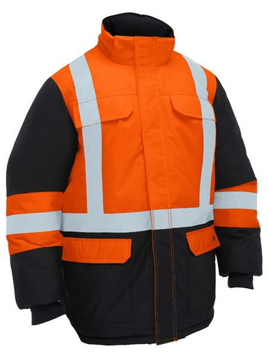 BJ6454HT - H Taped Hi Vis Freezer Hooded Jacket - Bisley