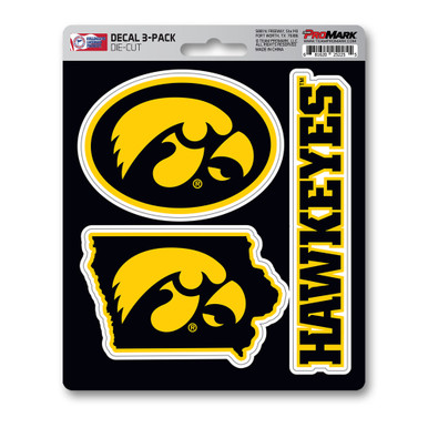 Iowa Hawkeyes 3 Piece Decal Sticker Set | Sports Fans Merchandise