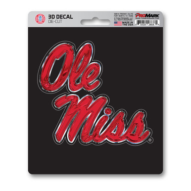 University of Mississippi (Ole Miss) 3D Decal 5 x 6.25 - "Ole Miss ...