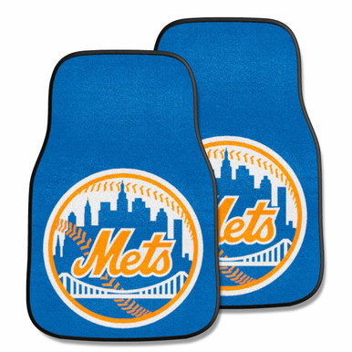 New York Mets Front Carpet Car Mat Set - 2 Pieces Circular Mets Primary ...
