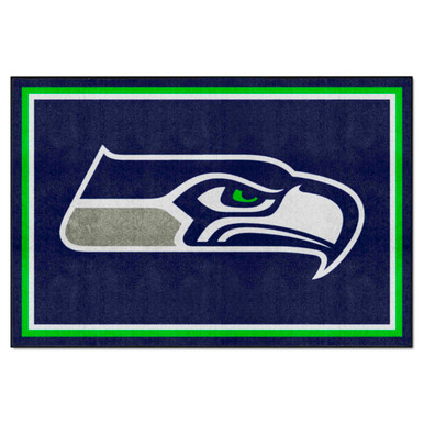 Seattle Seahawks 5ft. x 8 ft. Plush Area Rug Seahawk Head Primary Logo ...