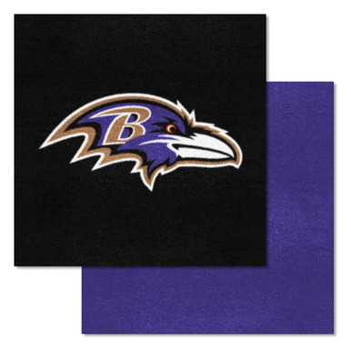 Baltimore Ravens Team Carpet Tiles Raven Head Primary Logo Black ...