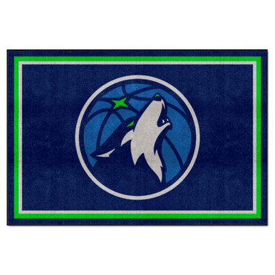 Minnesota Timberwolves 5ft. x 8 ft. Plush Area Rug Wolf Head Primary ...