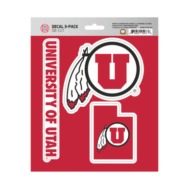 Utah Utes 3 Piece Decal Sticker Set | Sports Fans Merchandise