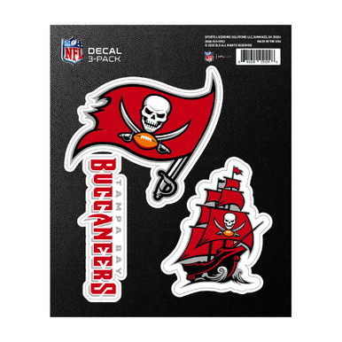 Tampa Bay Buccaneers Decal 3-pk 3 Various Logos / Wordmark Red, Orange ...