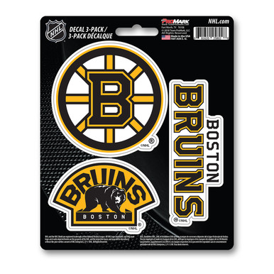 NHL - Boston Bruins Decal 3-pk 5 x 6.25 - 3 Various Logos / Wordmark ...