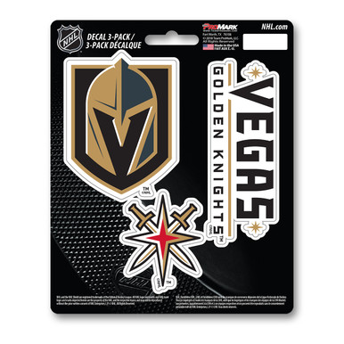 NHL - Vegas Golden Knights Decal 3-pk 5 x 6.25 - 3 Various Logos ...