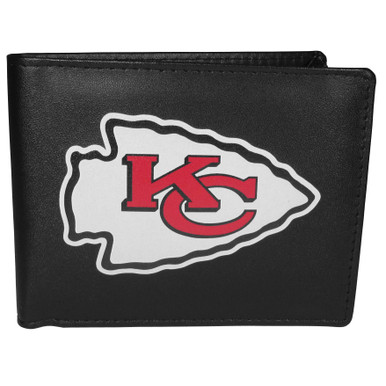 Kansas City Chiefs Leather Bi-fold Wallet, Large Logo | Sports Fans ...