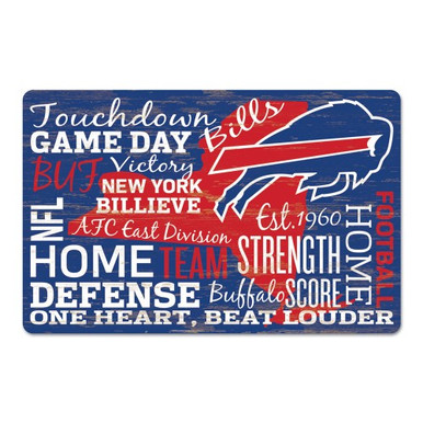 Buffalo Bills Sign 11x17 Wood Wordage Design | Sports Fans Merchandise