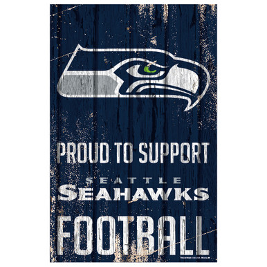 Seattle Seahawks Sign 11x17 Wood Proud to Support Design | Sports Fans ...