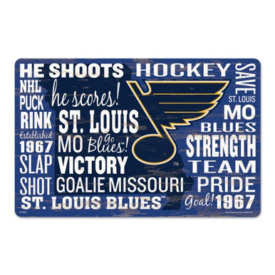 St. Louis Blues Sign 11x17 Wood Wordage Design | Sports Fans Merchandise