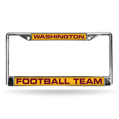 Washington Commanders Laser Chrome License Plate Frame - Maroon On ...