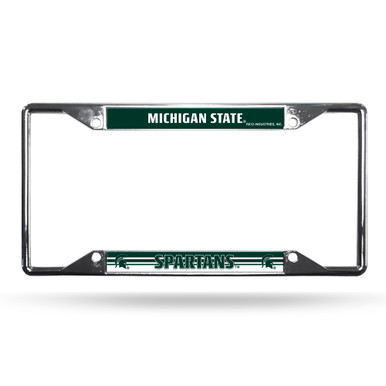 Michigan State Spartans License Plate Frame Chrome EZ View