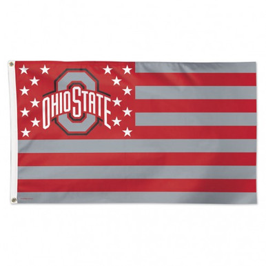 Ohio State Buckeyes Flag 3x5 Deluxe Style Stars and Stripes Design ...