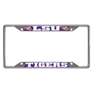 LSU Tigers Chrome Metal License Plate Frame, 6.25in x 12.25in | Sports ...
