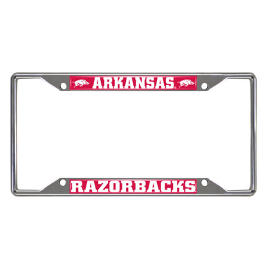 Arkansas Razorbacks Chrome Metal License Plate Frame, 6.25in x 12.25in ...
