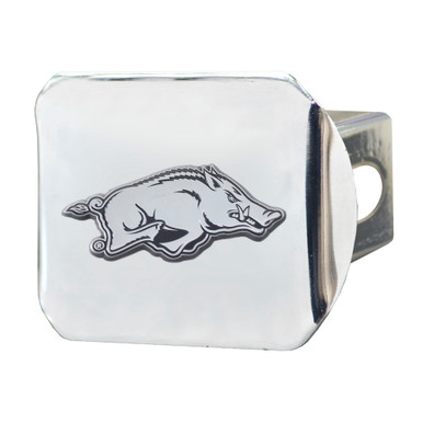 Arkansas Razorbacks Chrome Metal Hitch Cover with Chrome Metal 3D ...