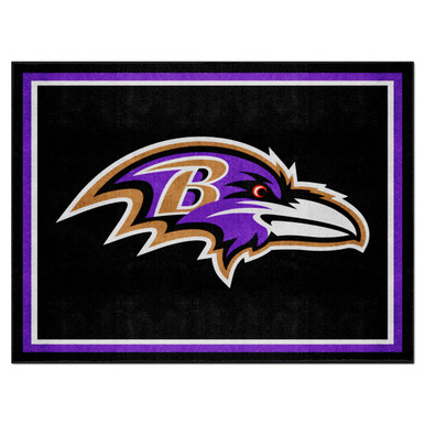 Baltimore Ravens 8ft. x 10 ft. Plush Area Rug Raven Head Primary Logo ...