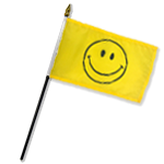 Happy Face 4x6in Stick Flag | Sports Fans Merchandise